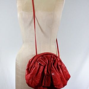 Bags | Vintage Red Clam Shell Bag | Poshmark